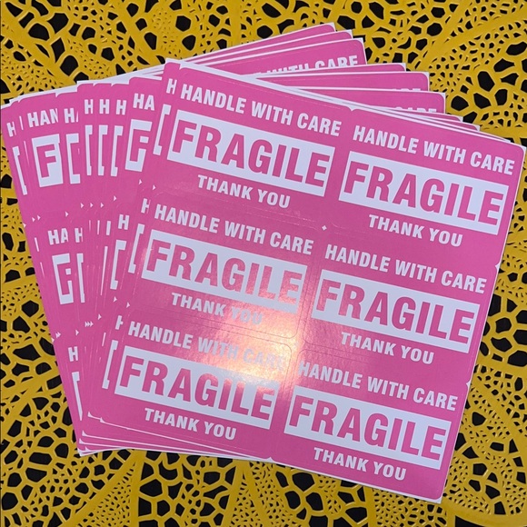 Design | 6 Pink Fragile Stickers Handle With Care10 Sheets | Poshmark